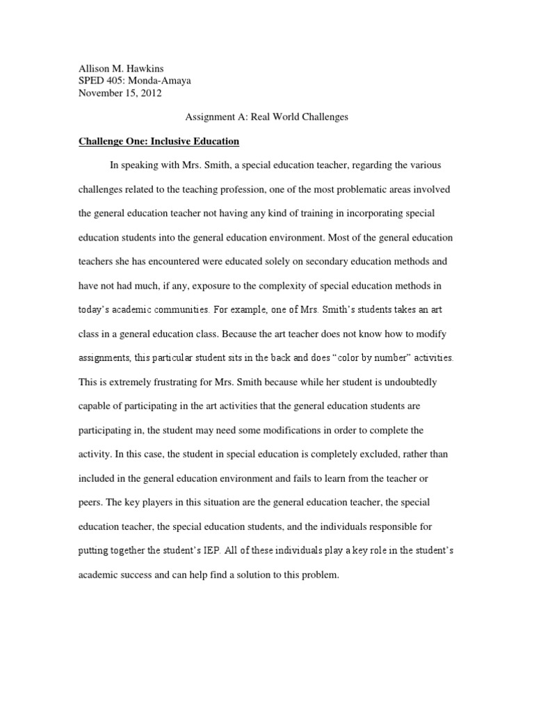 Challenges in Inclusive Education | PDF | Special Education | Teachers