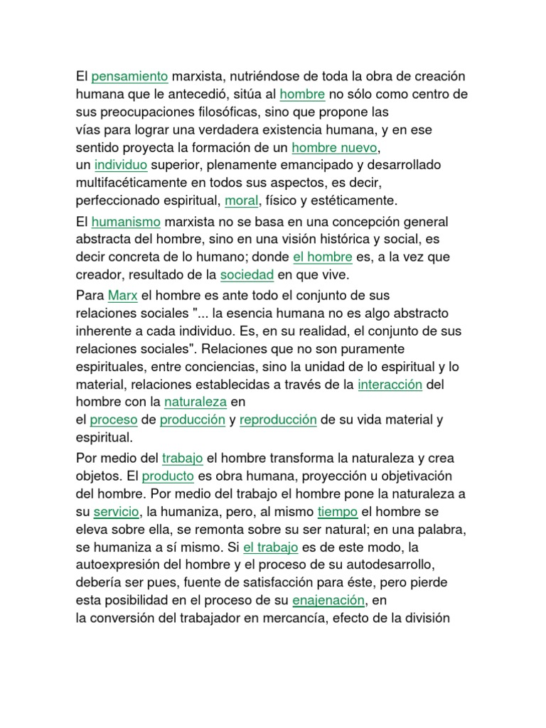 Humanismo Marxista y Trabajo Alienado | PDF | La teoría de la ...