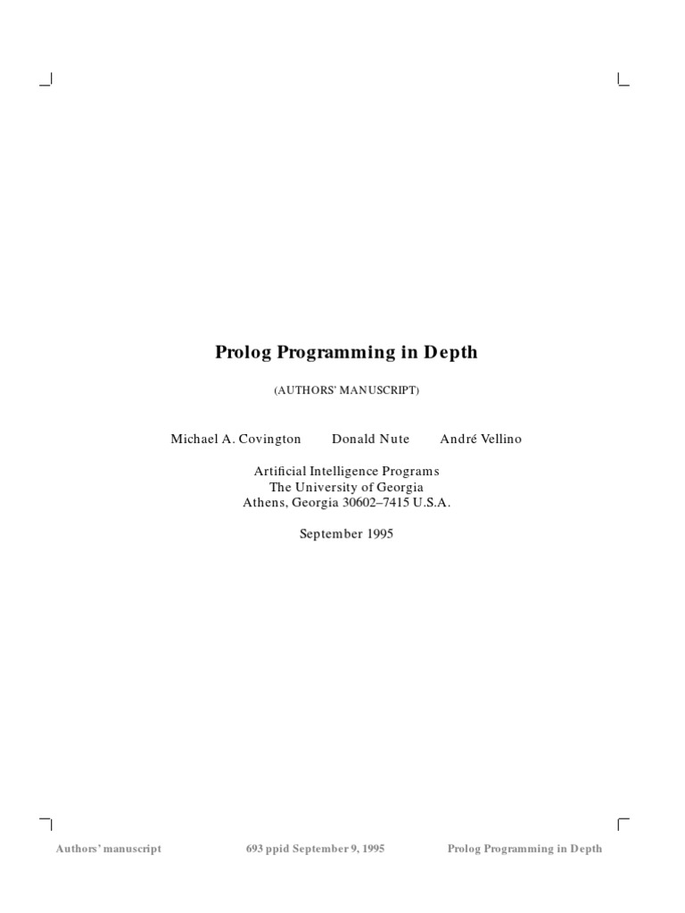 Prolog Programming in Depth PDF | PDF | Inference | Parsing Prolog Programming in Depth PDF | PDF | Inference | Parsing