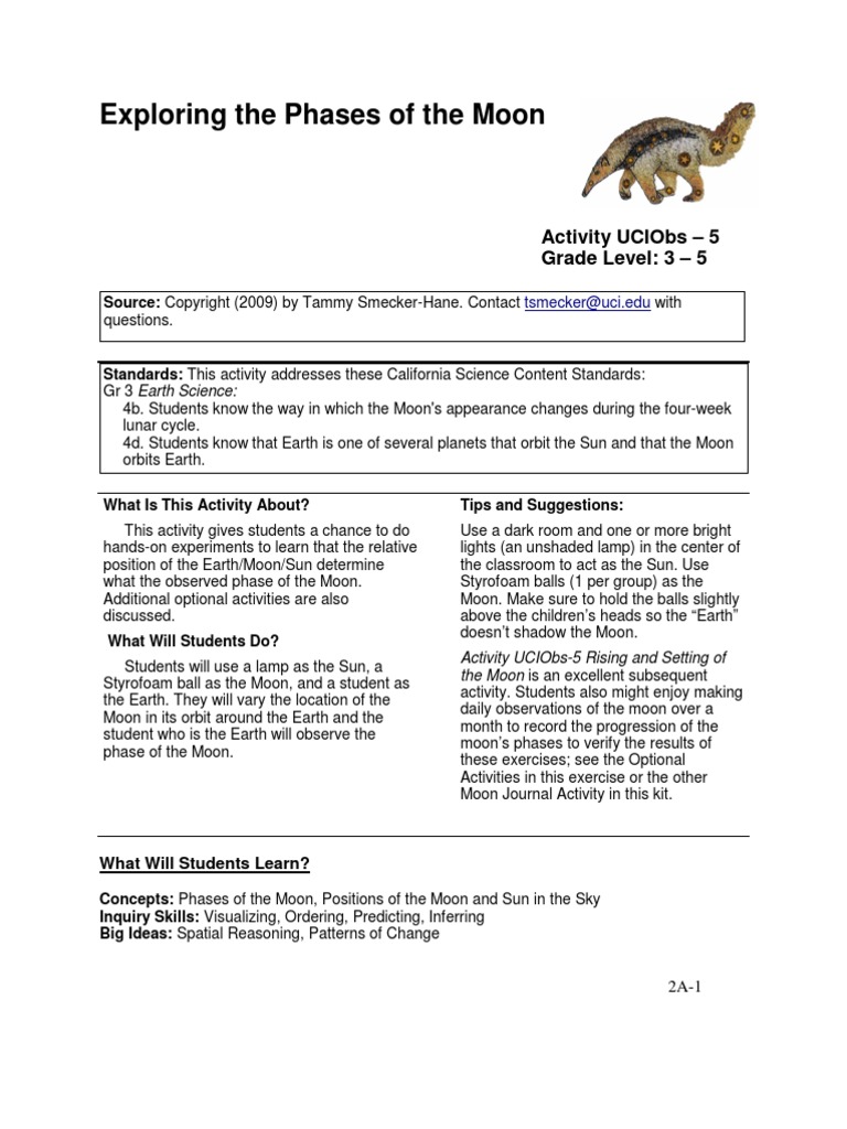 Exploring The Phases of The Moon | PDF | Moon | Astronomy