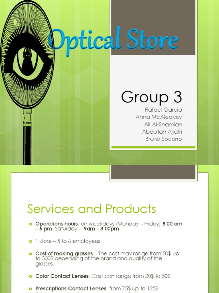 Business Plan | PDF | Retail | Glasses