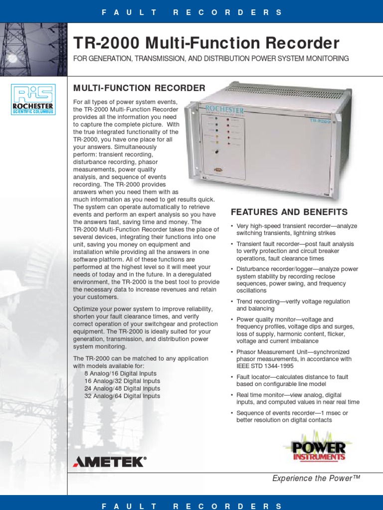 Tr 2000 Data Sheet Pdf Electric Power System Ac Power