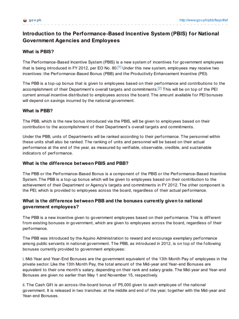 Performance Based Bonus FAQ Sheet | PDF | Employment | Governance