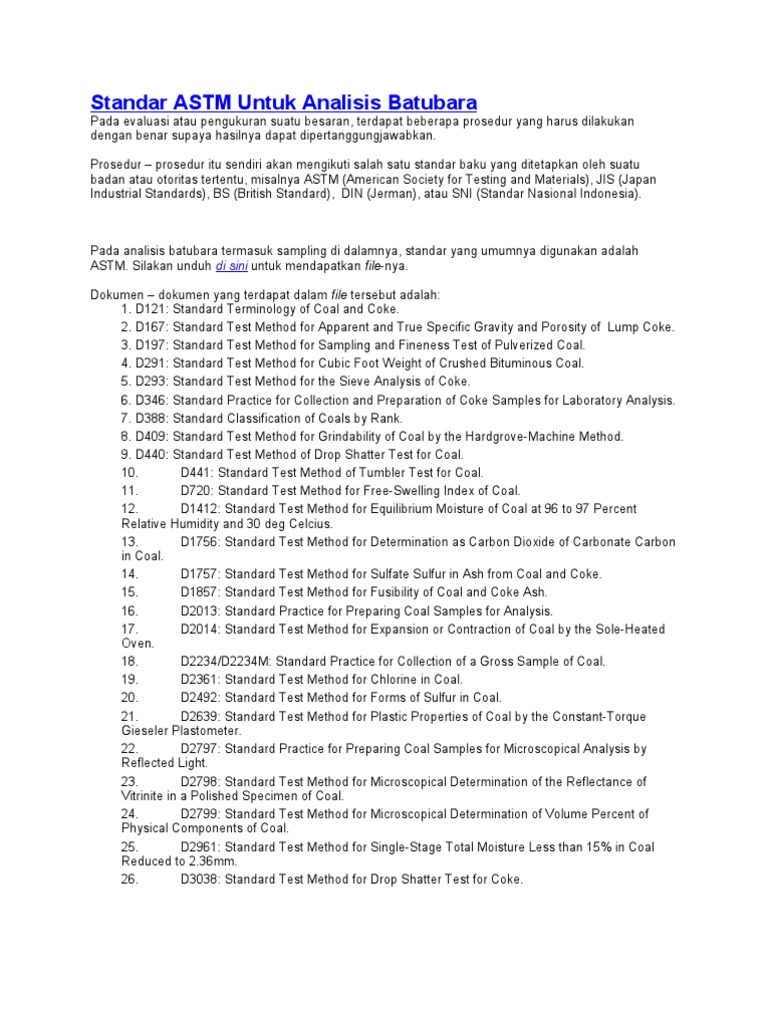 Astm Coal | PDF | Science & Mathematics | Technology & Engineering