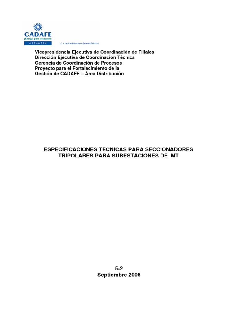 Norma Cadafe - 5.2 Especif. Tecnicas de Seccionadores Tripolares ...