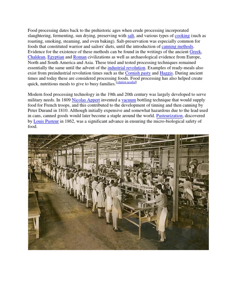 History of Food Processing Techniques | PDF