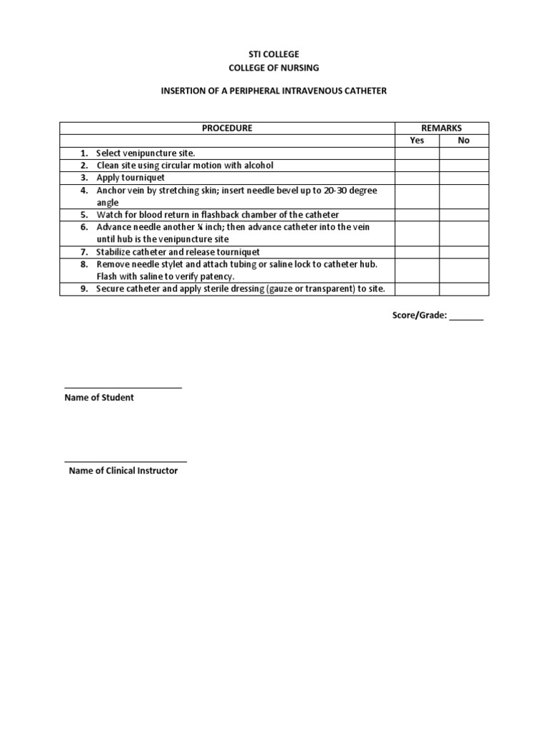 IV Insertion | PDF | Intravenous Therapy | Catheter