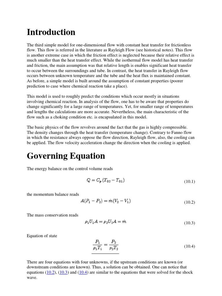 Rayleigh Flow | PDF | Fluid Dynamics | Heat