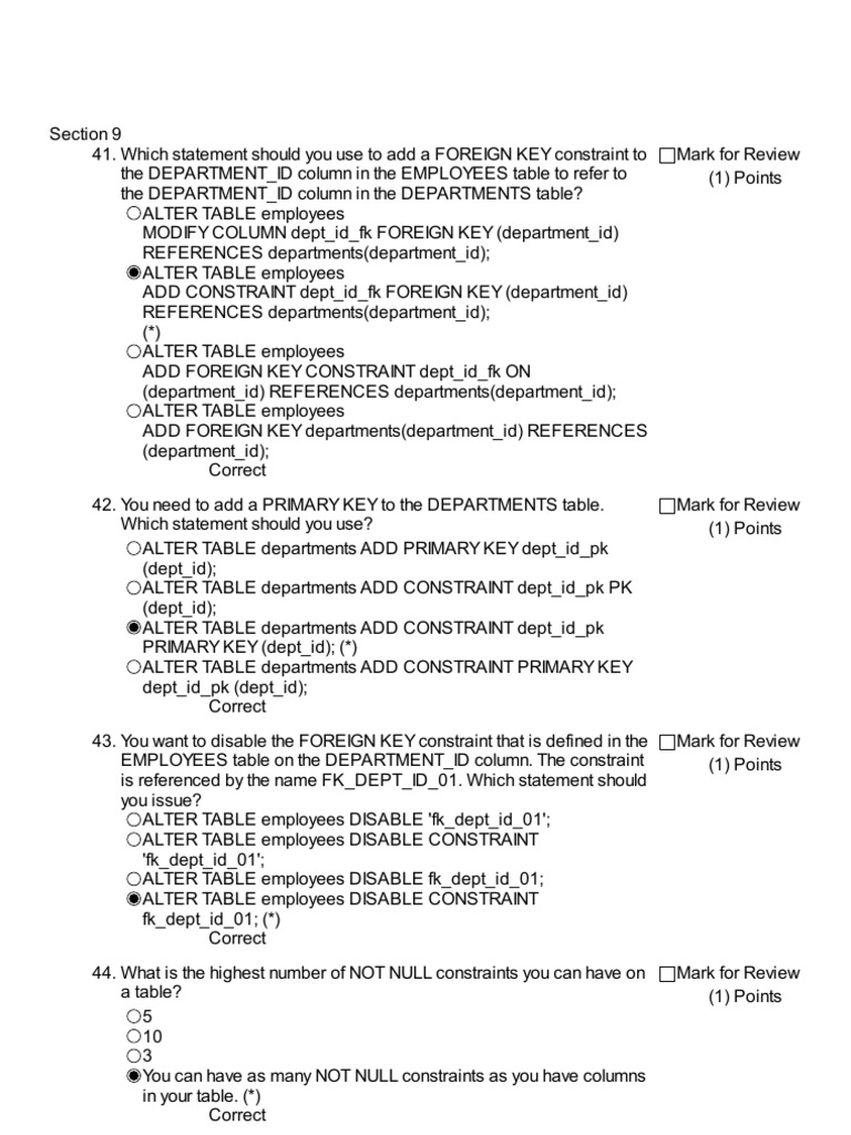 Oracle Academy PLSQL Semester 1 Final | PDF | Information Technology Management | Sql