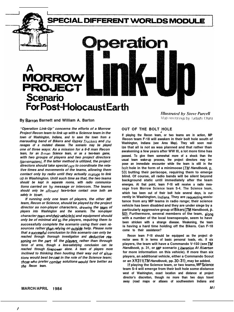 Morrow Project Supplement | PDF | Nature