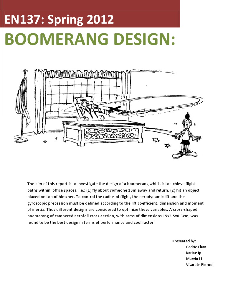 Boomerang | PDF | Rotation | Lift (Force)