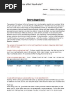 Cardiovascular Response to Exercise Lab Report | PDF | Blood Pressure ...