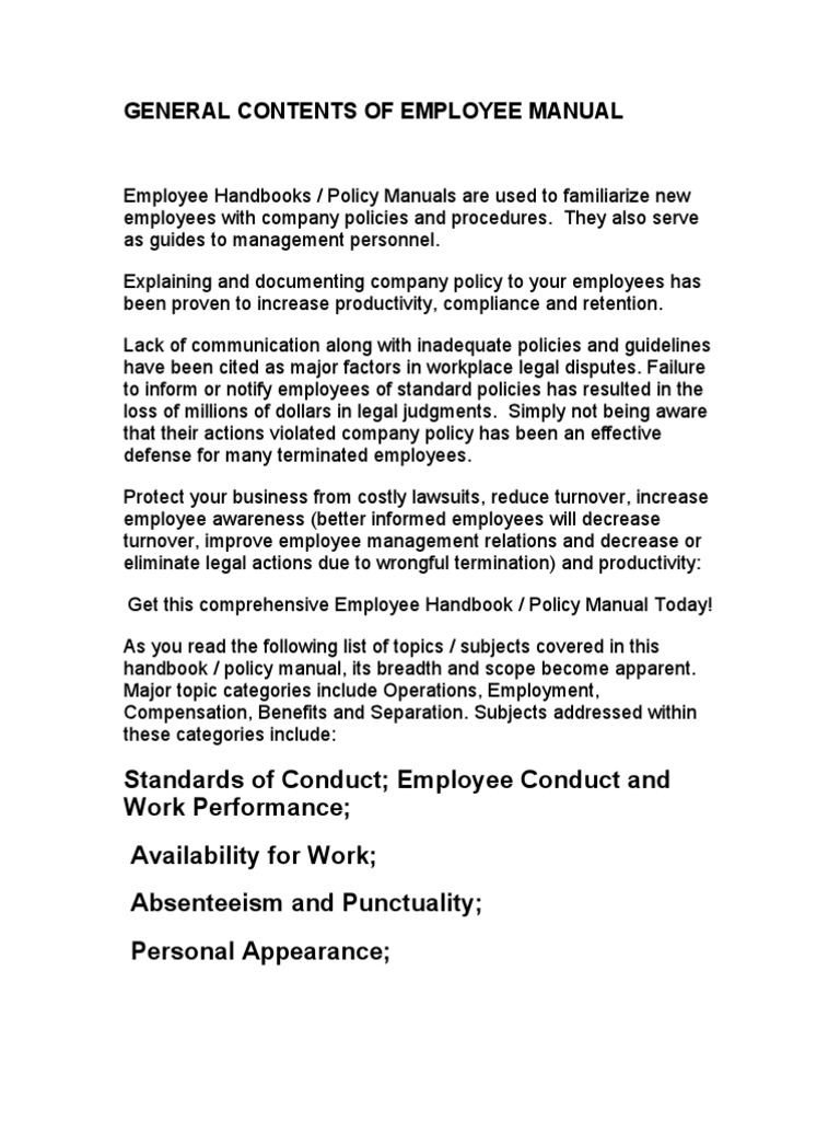 Employee Handbook | PDF | Employment | Insurance