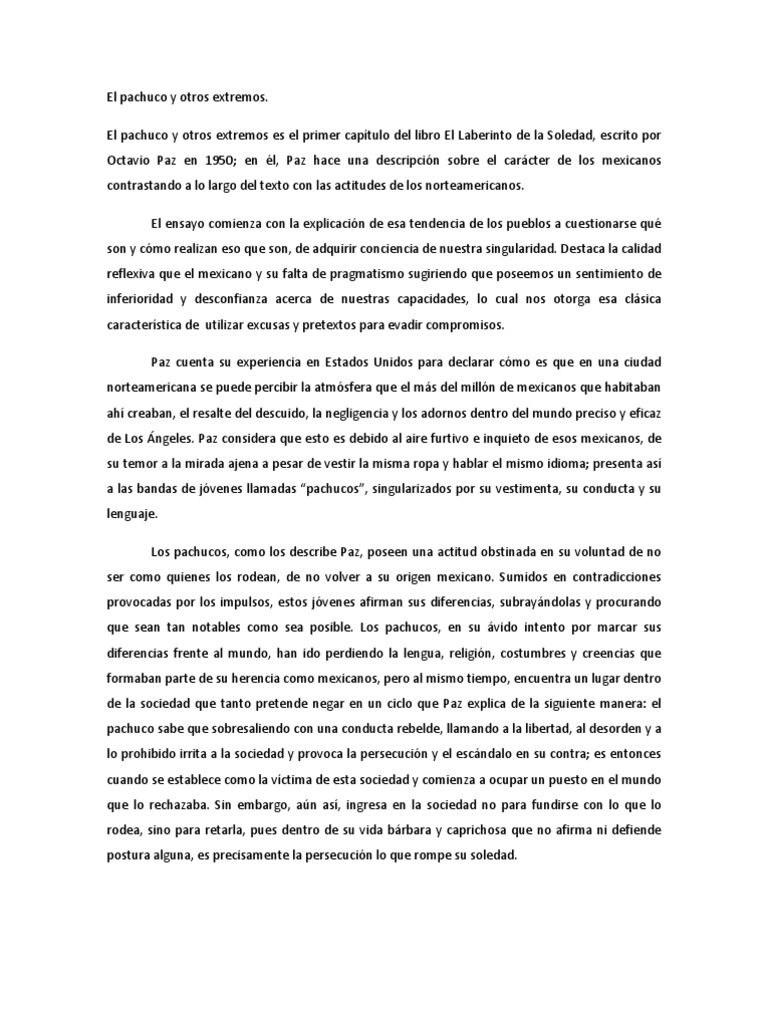 El Pachuco y Otros Extremos | PDF | Soledad | México