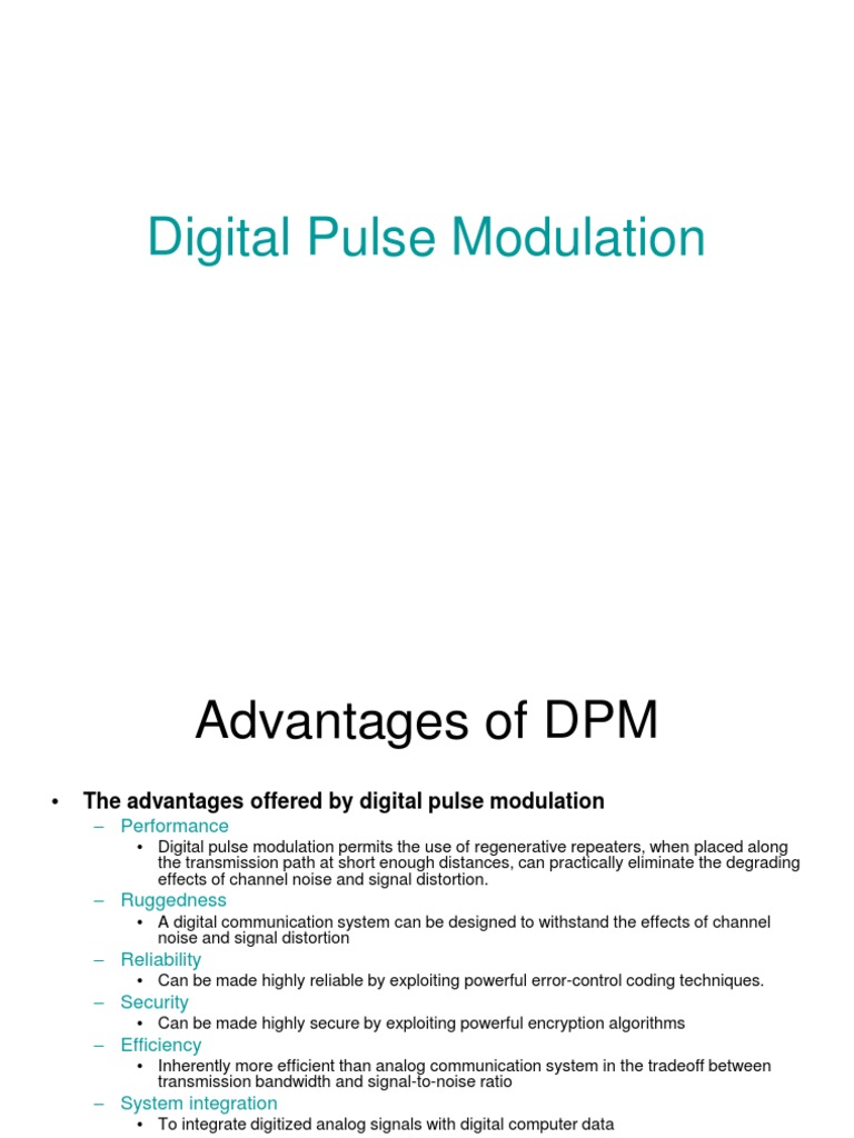 Digital Pulse Modulation | PDF | Technology & Engineering