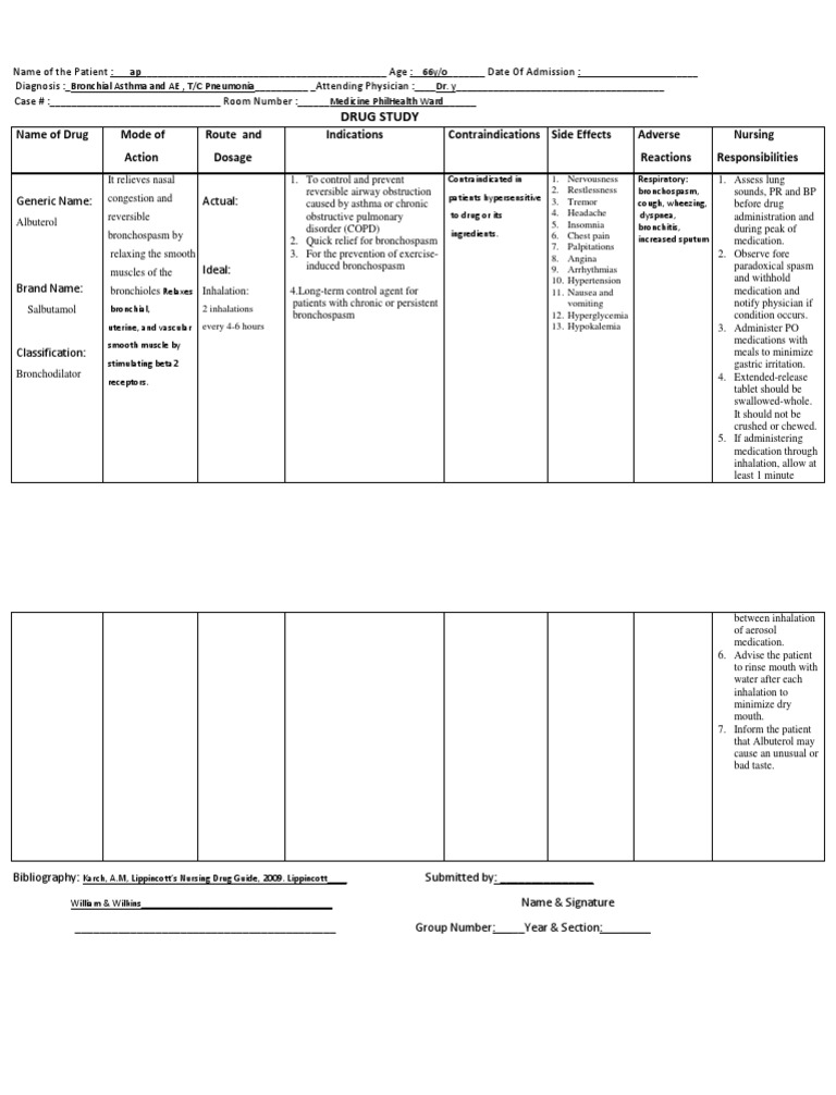 Albuterol Drug Study for Asthma Treatment | PDF