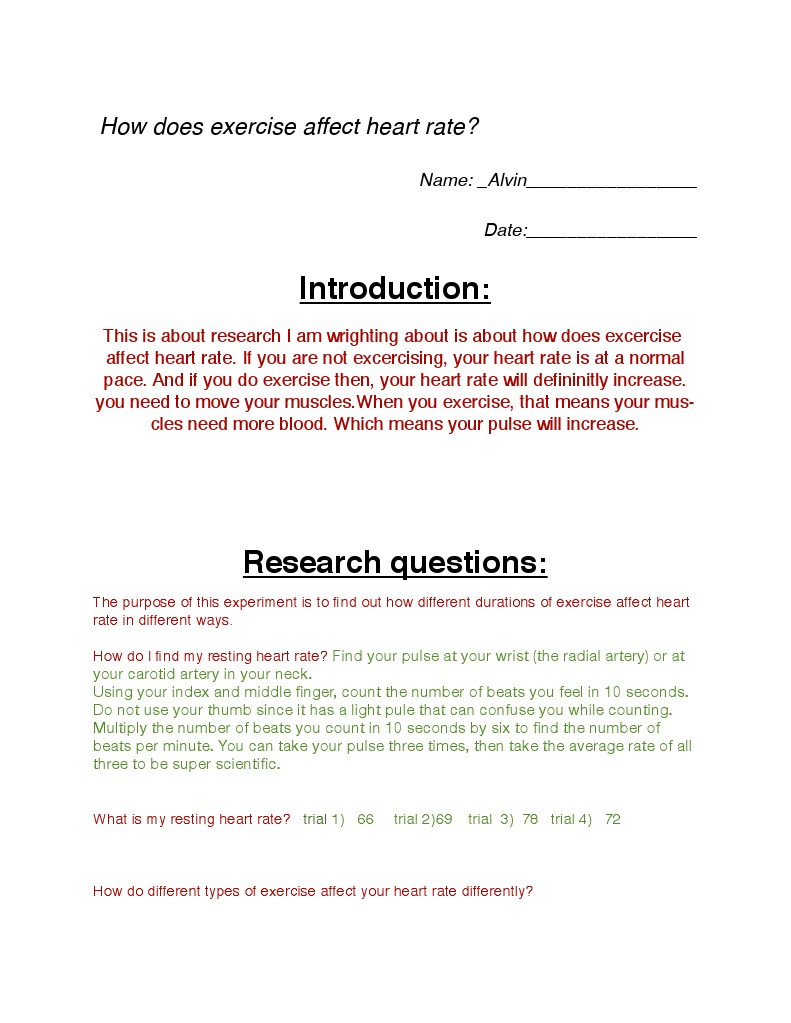 Exercise and Heart Rate Study | PDF | Heart Rate | Pulse