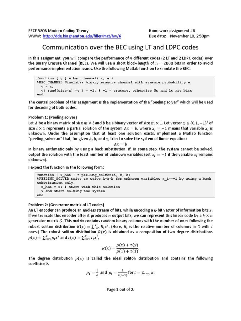 Matlab Pdf Low Density Parity Check Code Algorithms And Data Structures