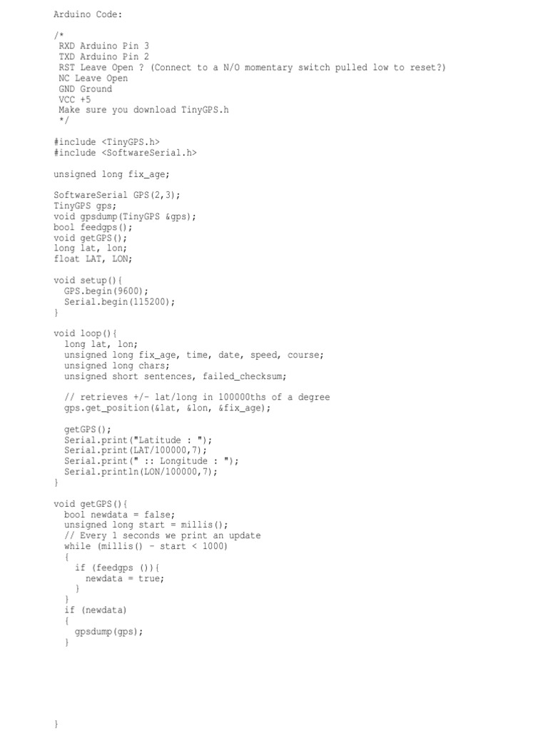 Skylab SKM53 GPS For Arduino | PDF