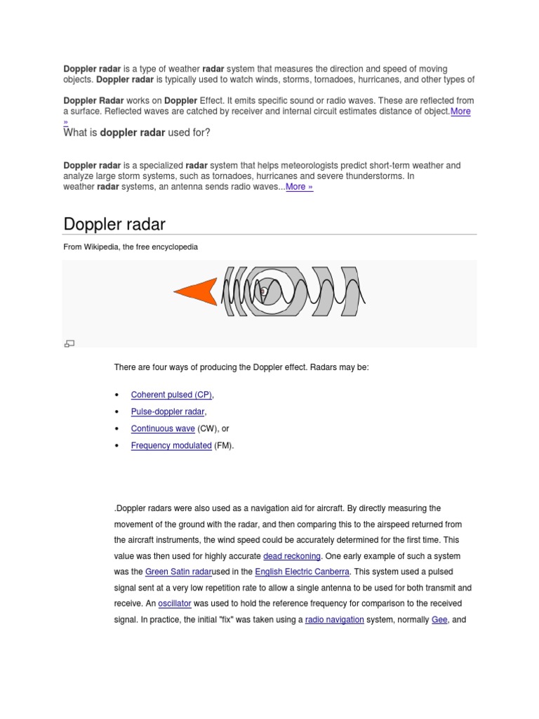 How Doppler Radar Works to Measure Weather Movement | PDF | Radar ...