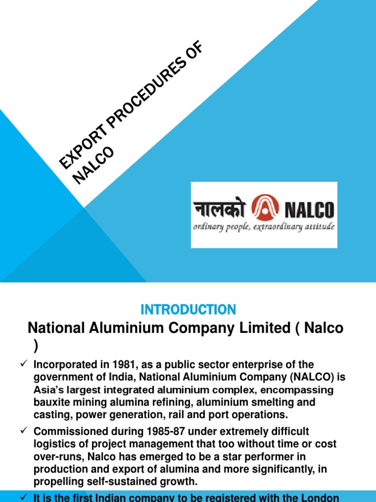 Export Procedures of Nalco | PDF | Aluminium | Economies