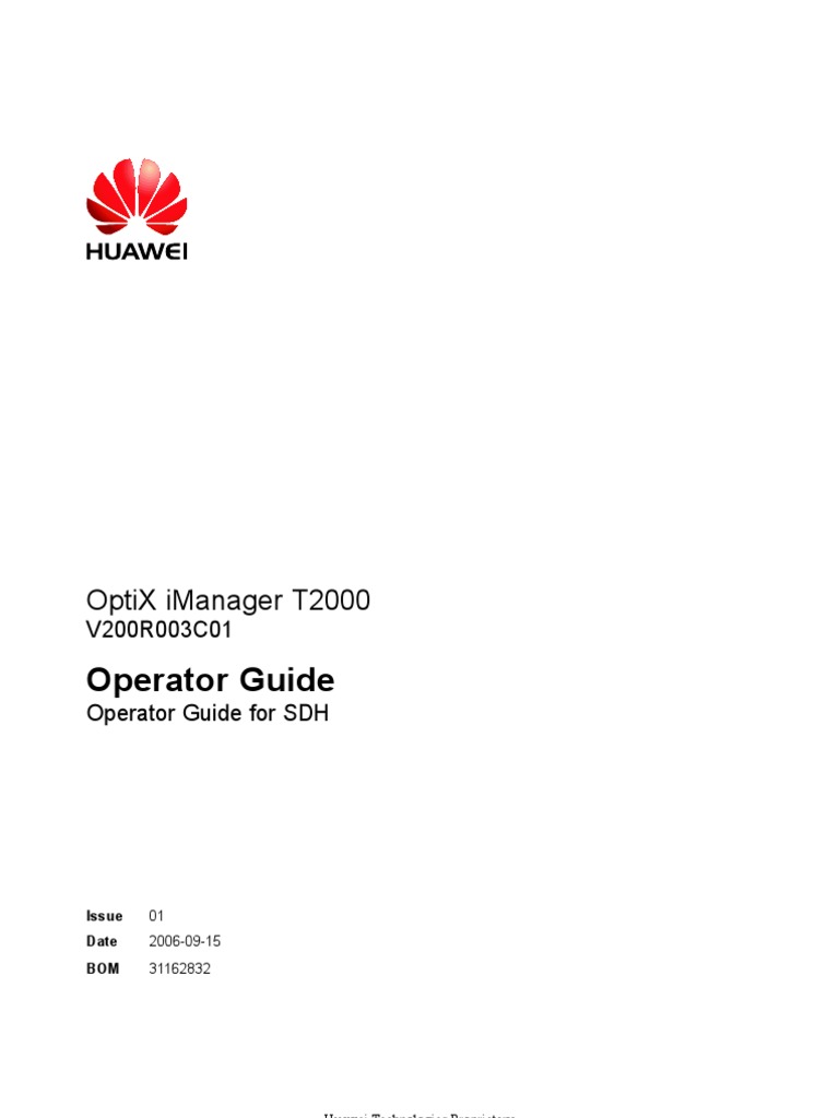 Huawei OptiX Imanager T2000 Operation Guide | PDF