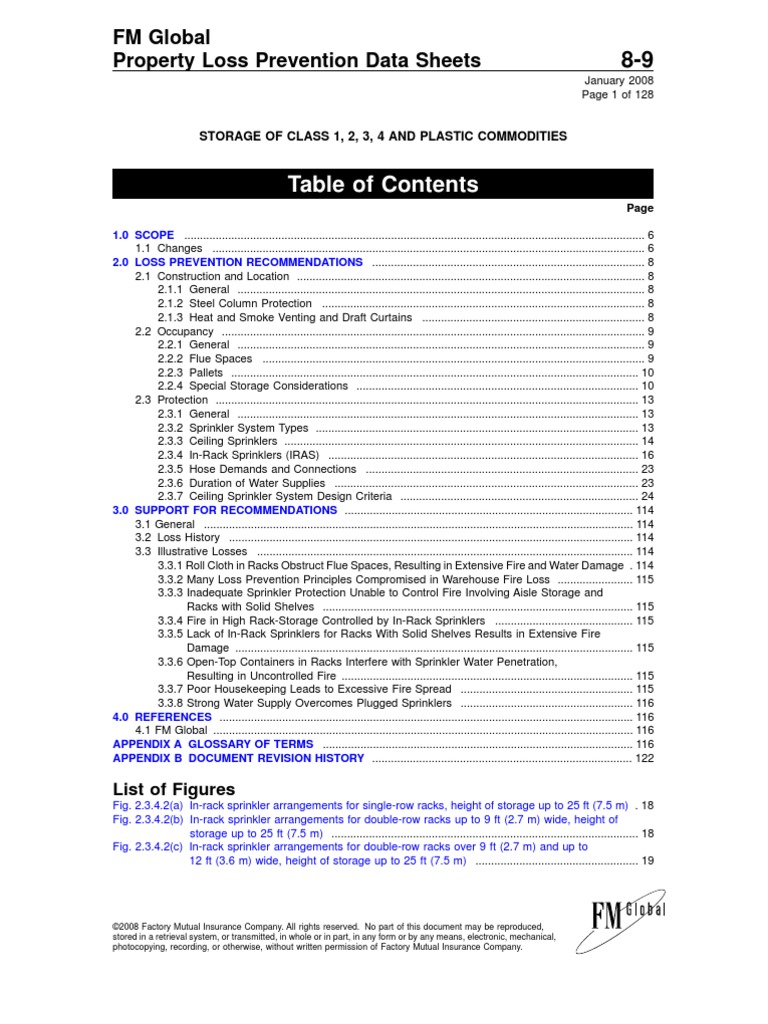 FM Global Property Loss Prevention Data Sheets 8 - 9 | PDF | Fire ...