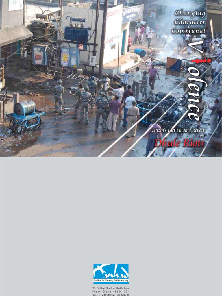 Citizen's Fact Finding Report On Dhule January 2013 Riots: Changing ...