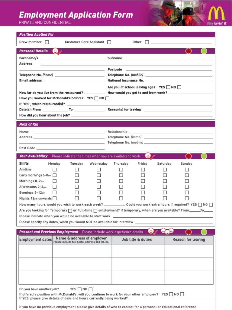 McDonalds Job Application Form 2008-10-17 | PDF | Race And Ethnicity In ...