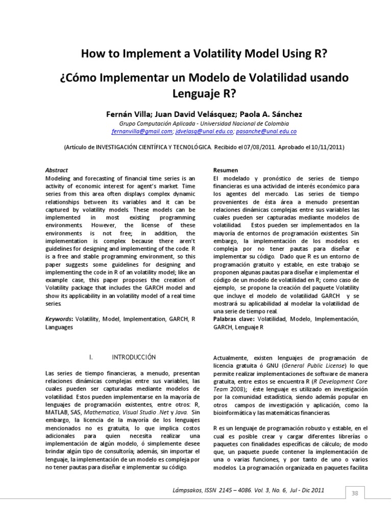 Modelo Arch Garch | PDF | R (lenguaje de programación) | Desarrollo de ...