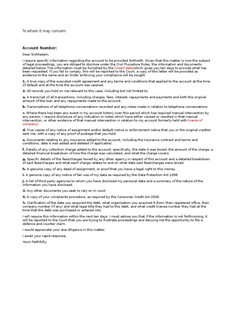 Letter To Send To Bailiffs | Download Free PDF | Contractual Term | Credit