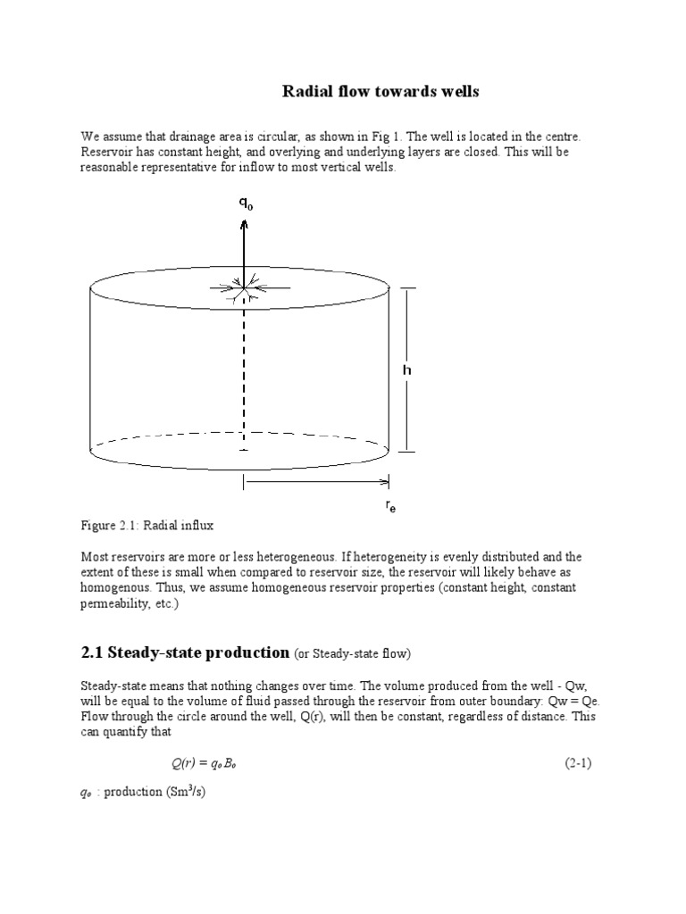 Radial Flow | PDF | Petroleum Reservoir | Fluid Dynamics
