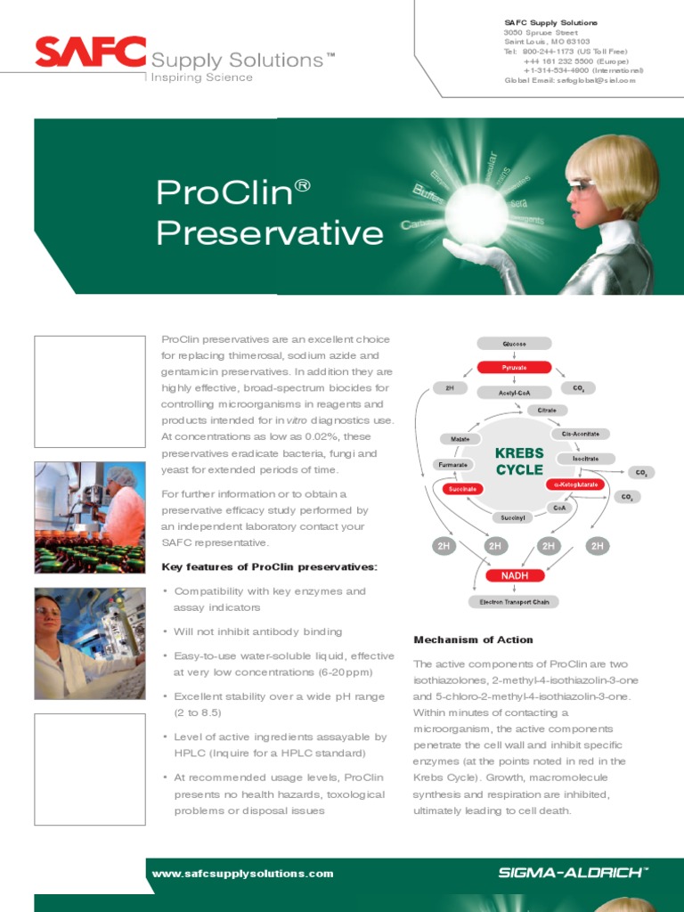 SAFC Supply Solutions - ProClin® Preservative | PDF | Chemistry ...