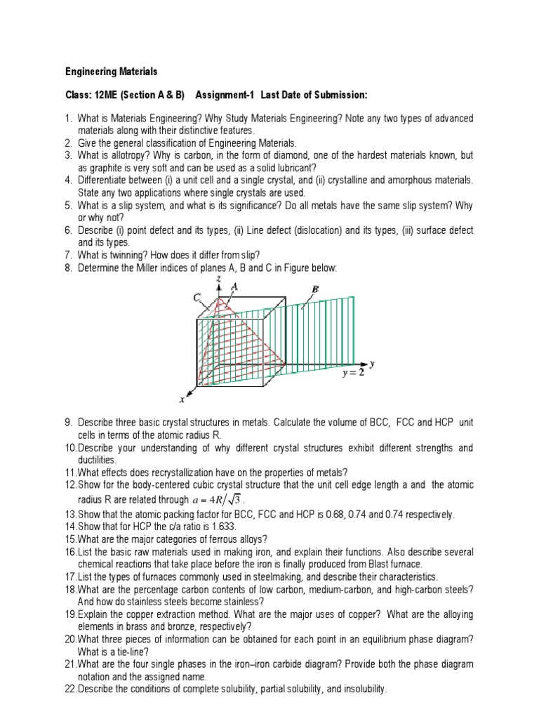 Engineering Material Assignment | PDF | Crystal Structure | Heat Treating