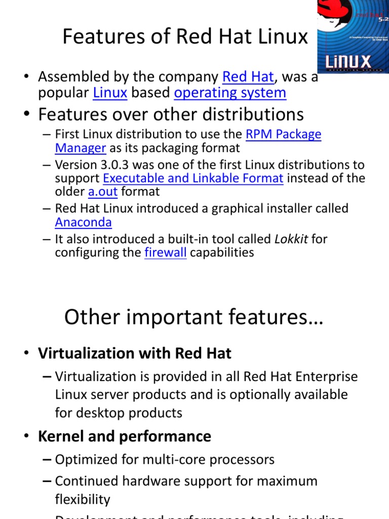 Features of Red Hat Linux: - Features Over Other Distributions | PDF ...