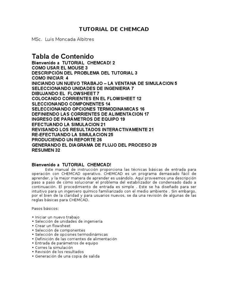 Chemcad | PDF | Point and Click | Interfaces gráficas de usuario