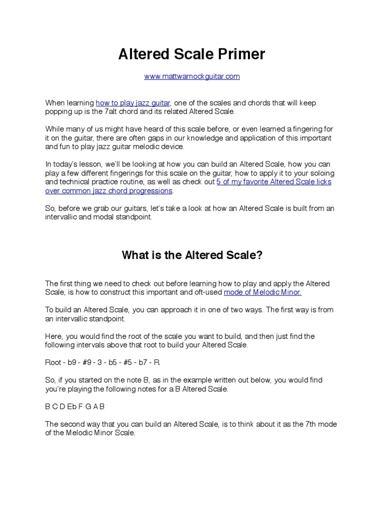 Mastering the Altered Scale: A Comprehensive Guide to Building ...