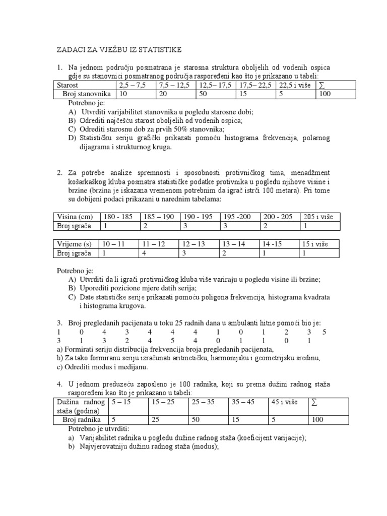 Zadaci Za Vjezbu | PDF