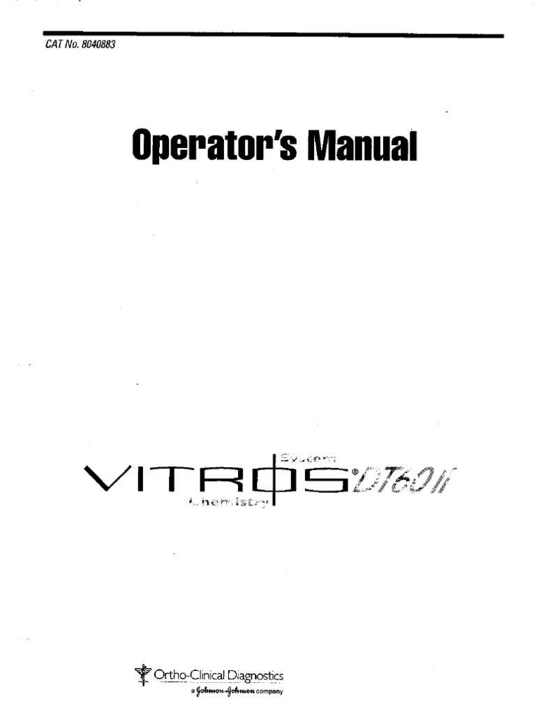 Manual Vitros DTII | PDF | Calibration | Nature