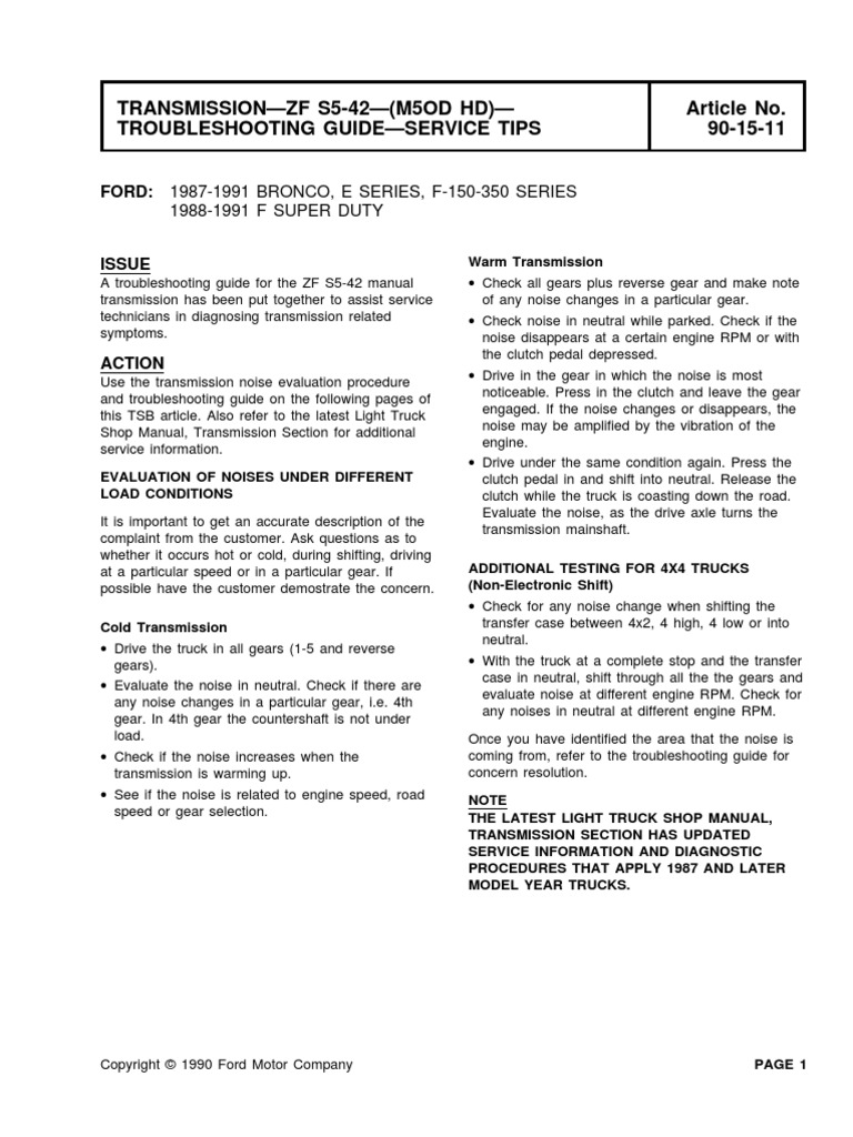 m50d-hd (ZF S5-42) Transmission | PDF | Manual Transmission ...