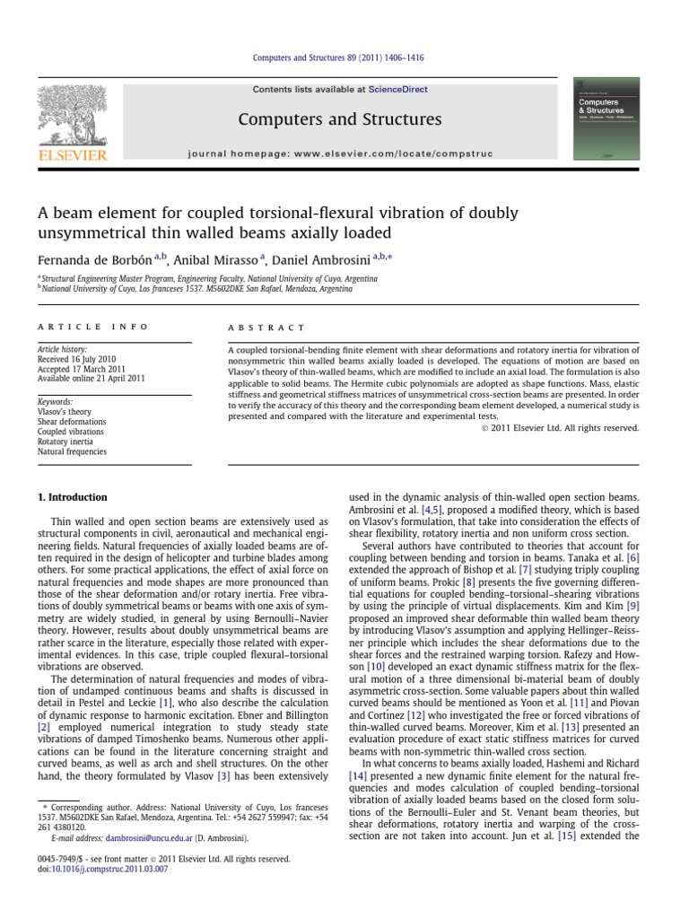 Thin Walled Structures | PDF | Bending | Beam (Structure)