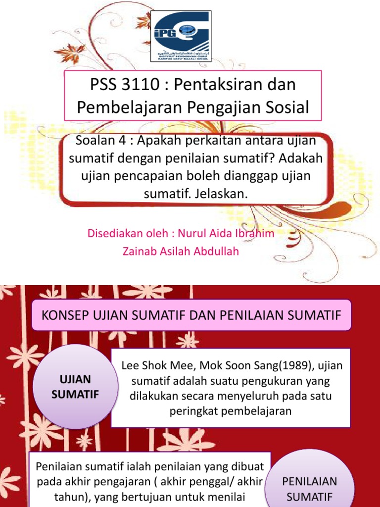 PSS 3110: Ujian Formatif Dan Sumatif | PDF