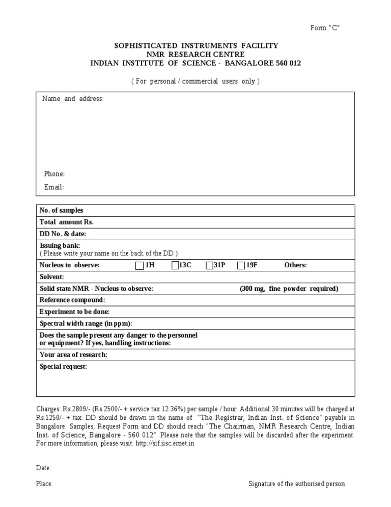NMR Form | PDF | Nuclear Magnetic Resonance Spectroscopy | Scientific ...