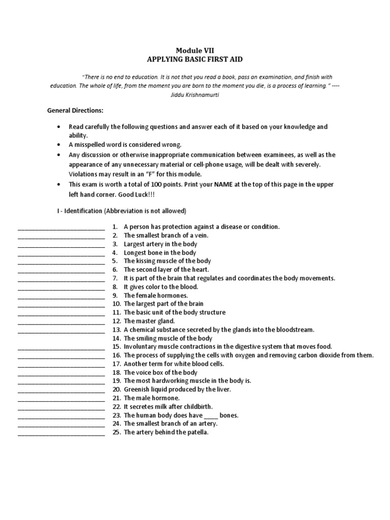 Applying Basic First Aid: General Directions | PDF | Blood ...