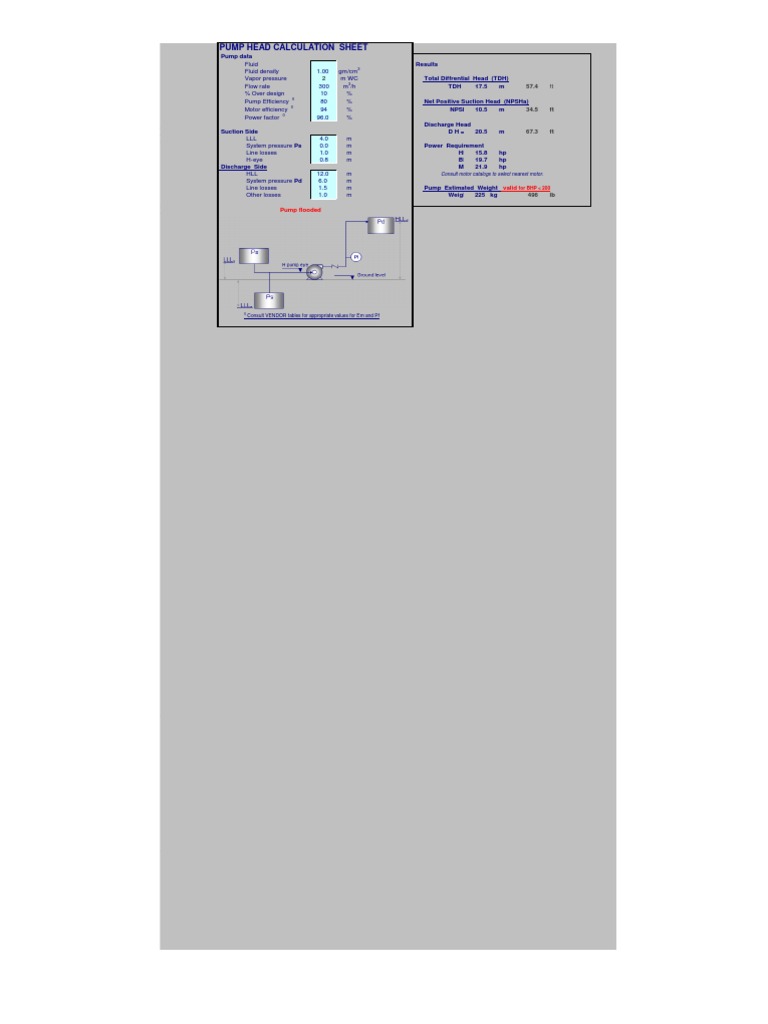 Pump Calculations | PDF | Pump | Chemical Engineering