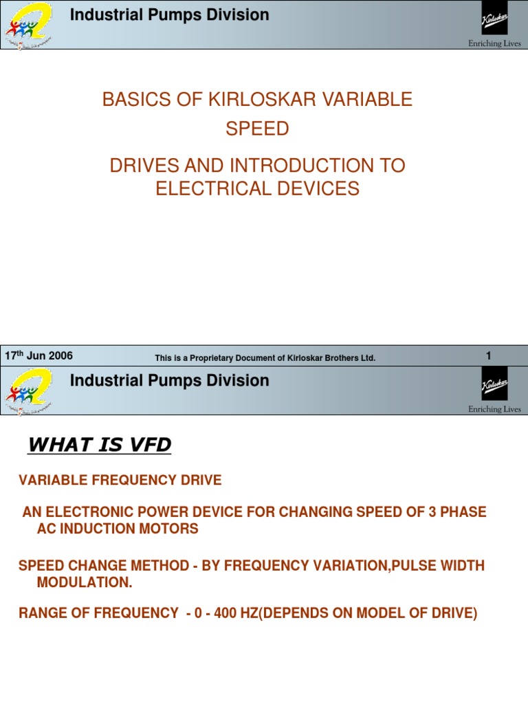 Basics of Kirloskar Variable Speed Drives and Introduction To ...