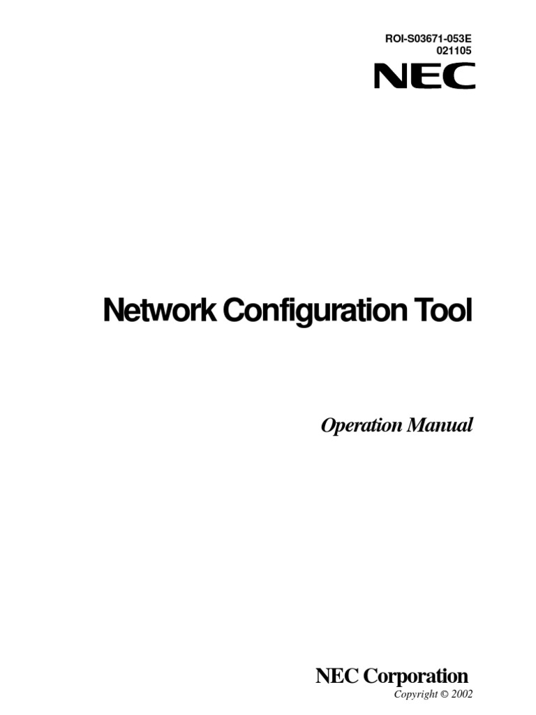 Network Configuration Tool: Operation Manual | PDF | Ip Address | Media ...
