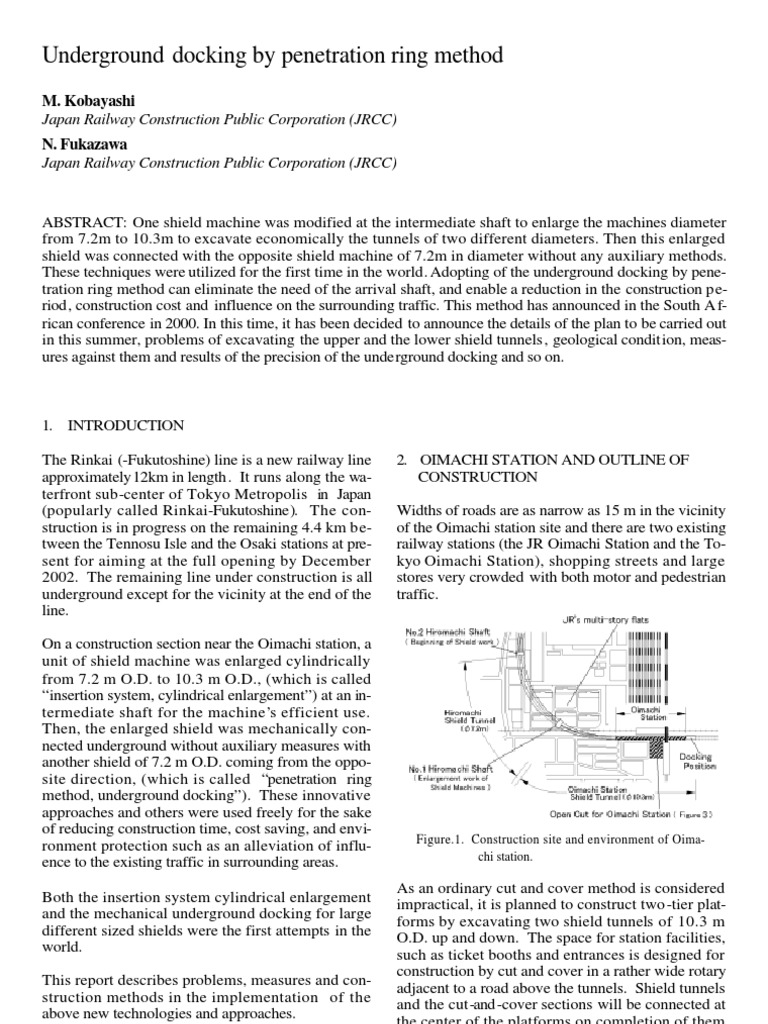 Underground Docking by Penetration Ring Method | PDF | Tunnel | Nature