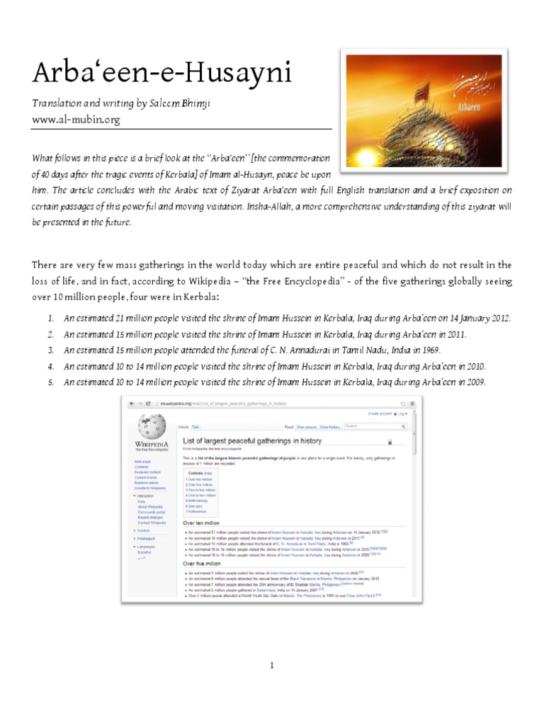 Arbaeen: Significance and Ziyarat Insights | PDF | Husayn Ibn Ali ...