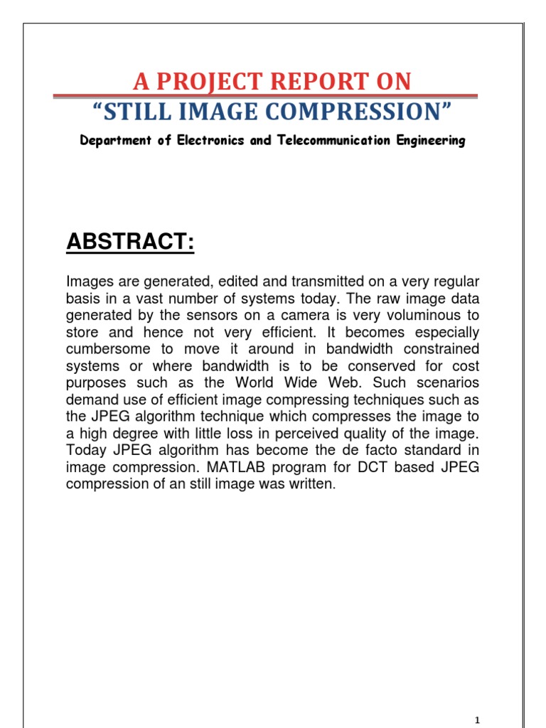 Still Image Compression | PDF | Data Compression | Digital Signal Processing